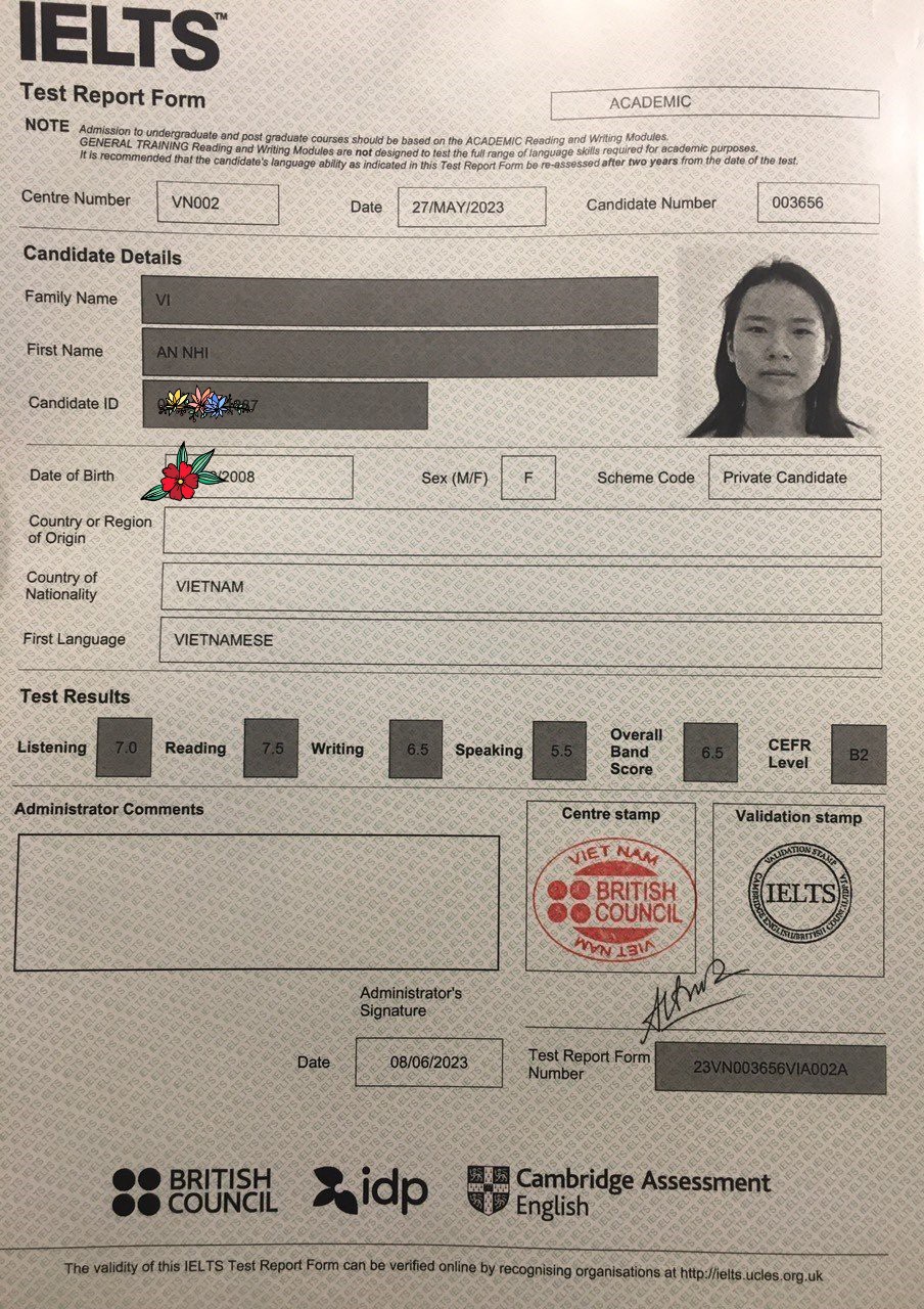 Vi An Nhi - 6.5 IELTS khi đang là học sinh lớp 9 - Aplus English